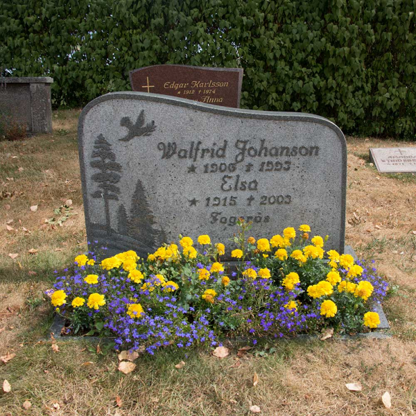 Valfrid Johansson och Elsa Johansson | Kila kyrkogård